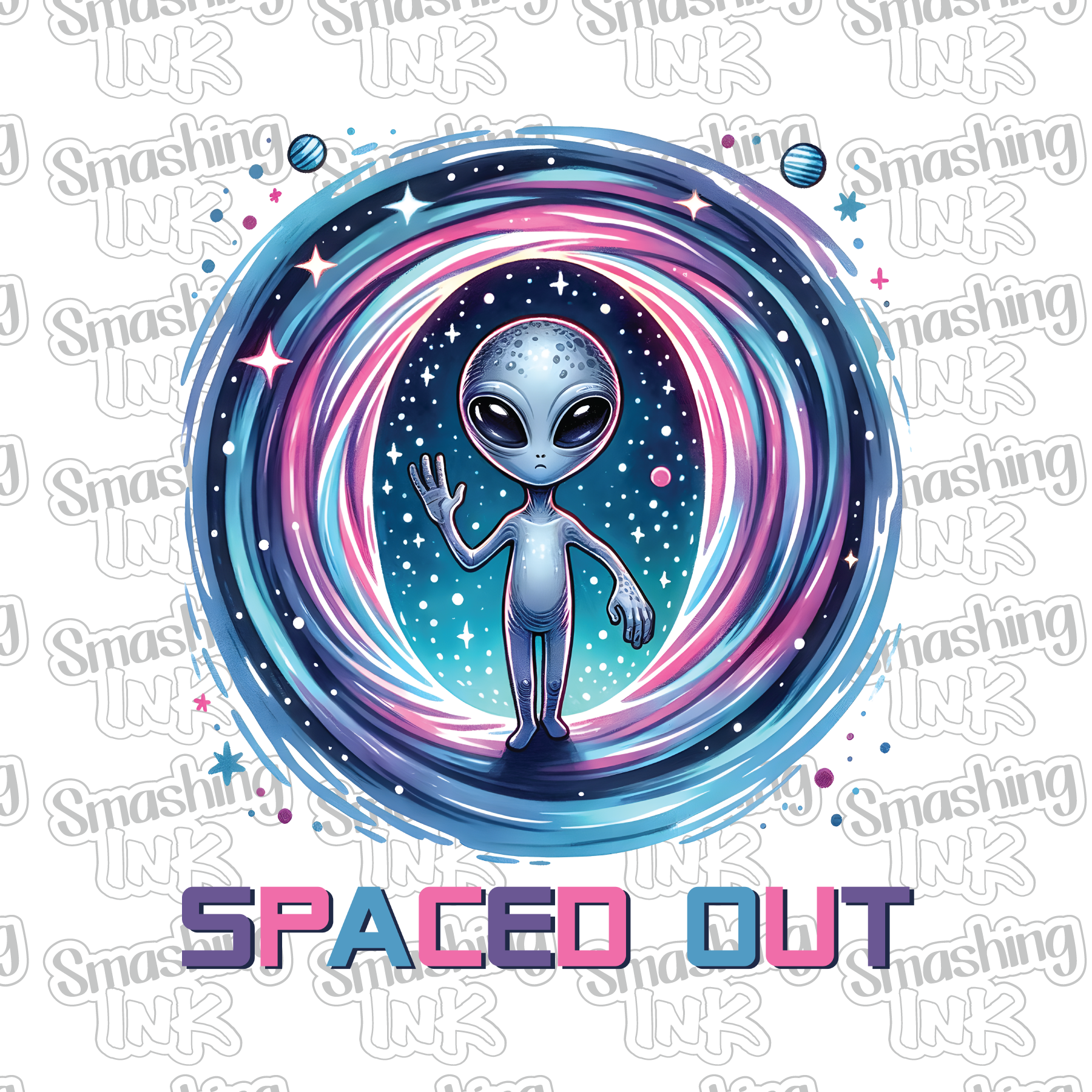 Spaced Out Alien - Heat Transfer | DTF | Sublimation (TAT 3 BUS DAYS ...