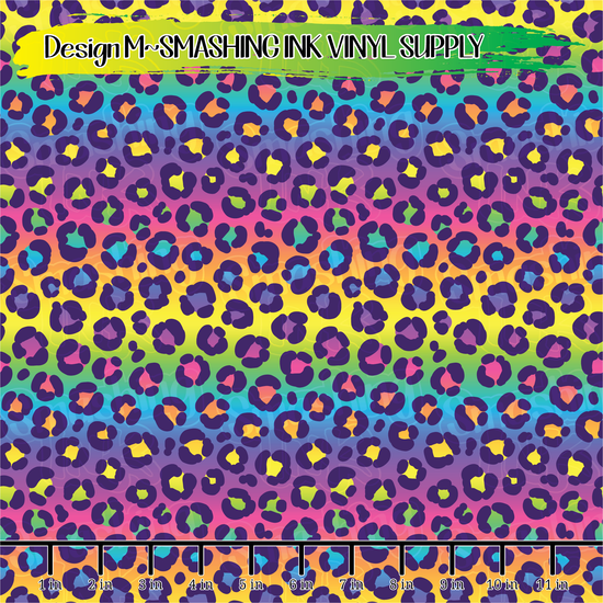 Rainbow Cheetah ★ Printed Vinyl Sheets | Faux Leather | Laser Safe ...
