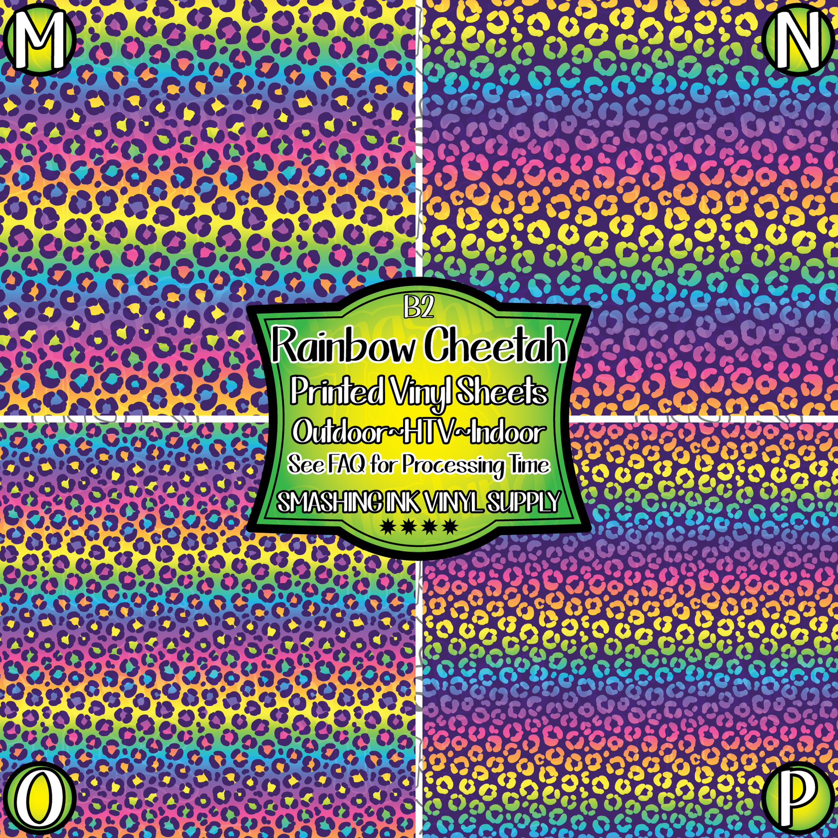 Rainbow Cheetah ★ Printed Vinyl Sheets | Faux Leather | Laser Safe ...