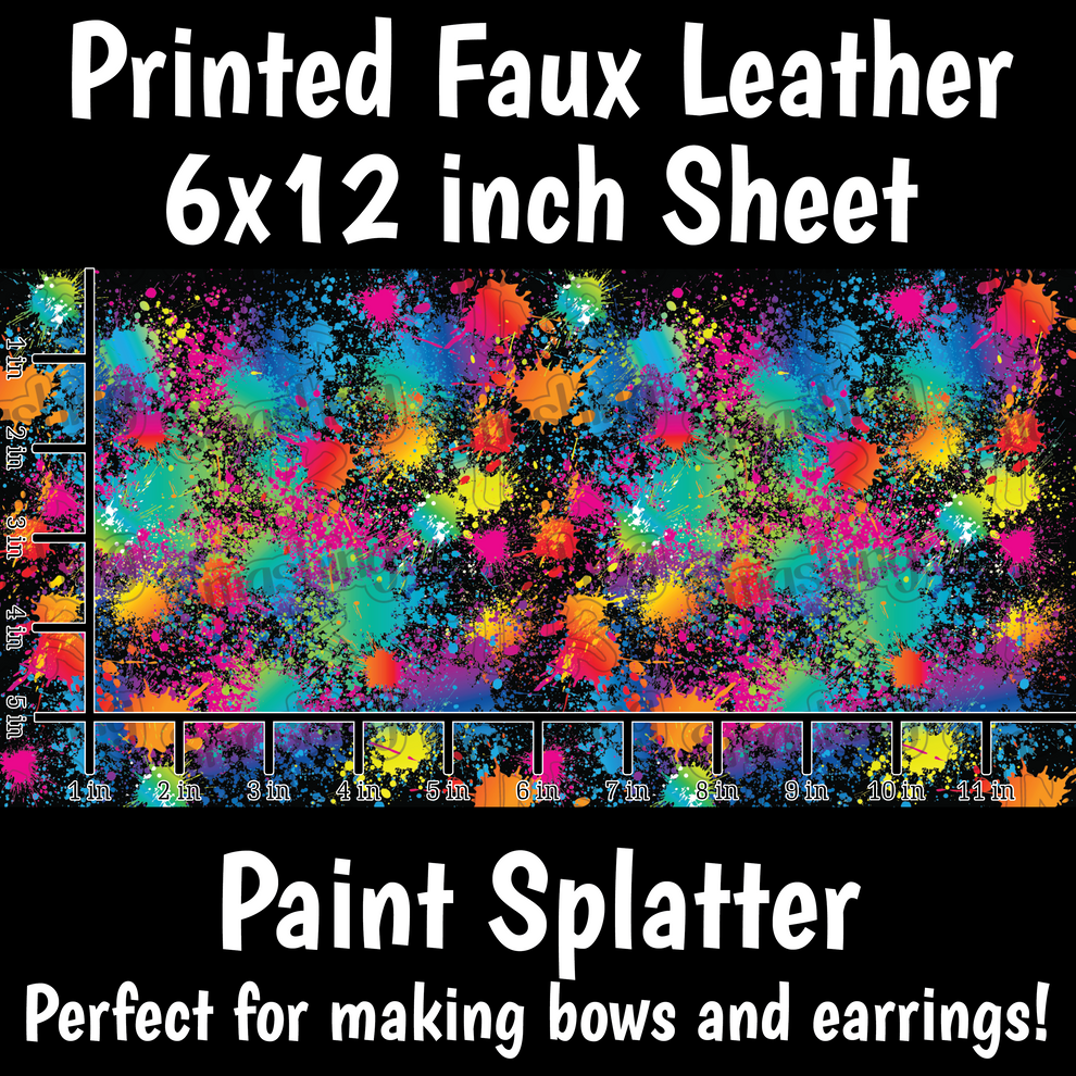 Paint Splatter - Faux Leather Sheet (SHIPS IN 3 BUS DAYS) – Smashing ...