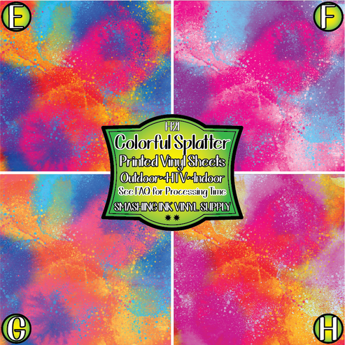 Colorful Splatter ★ Pattern Vinyl | Faux Leather | Sublimation (TAT 3 ...