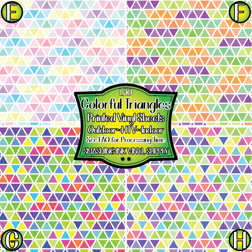 Colorful Triangles ★ Pattern Vinyl | Faux Leather | Sublimation (TAT 3 ...