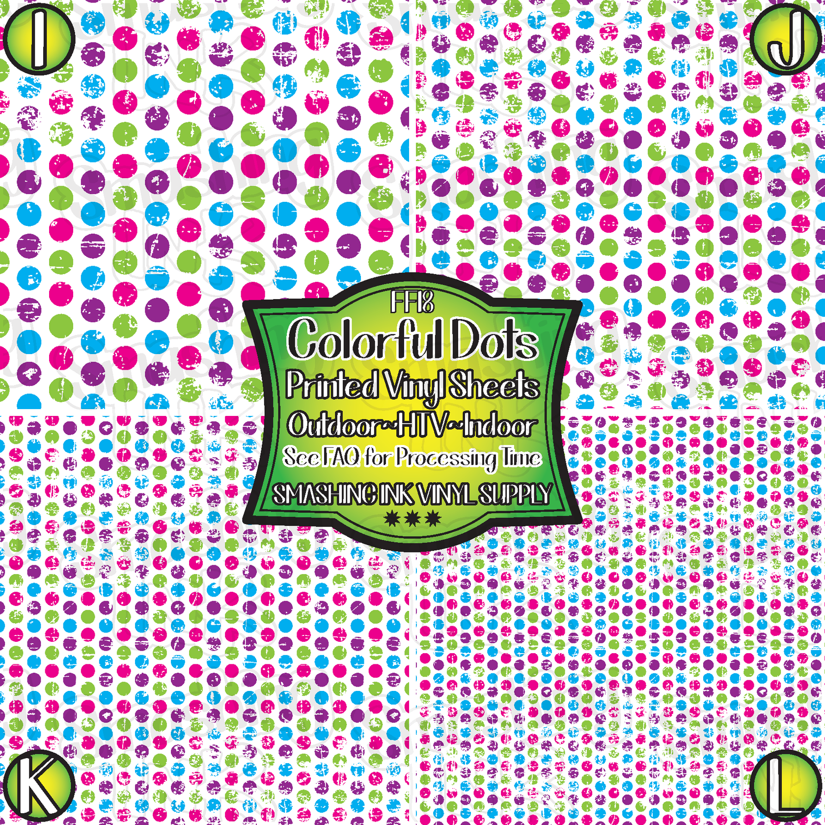 Grunge Colorful Dots ★ Printed Vinyl Sheets | Faux Leather | Laser Saf ...