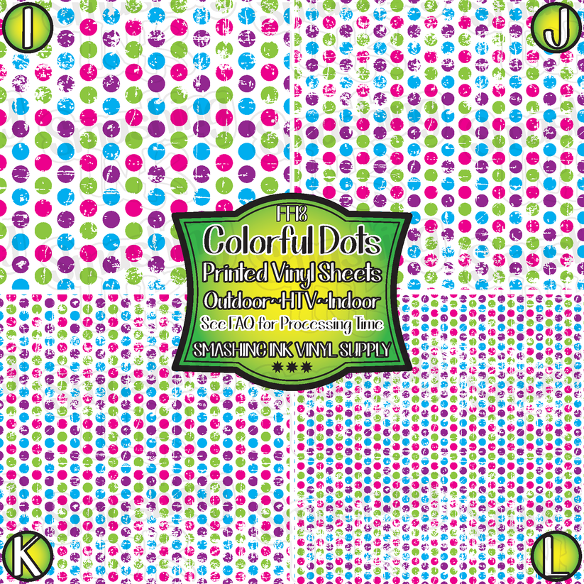 Grunge Colorful Dots ★ Printed Vinyl Sheets | Faux Leather | Laser Saf ...