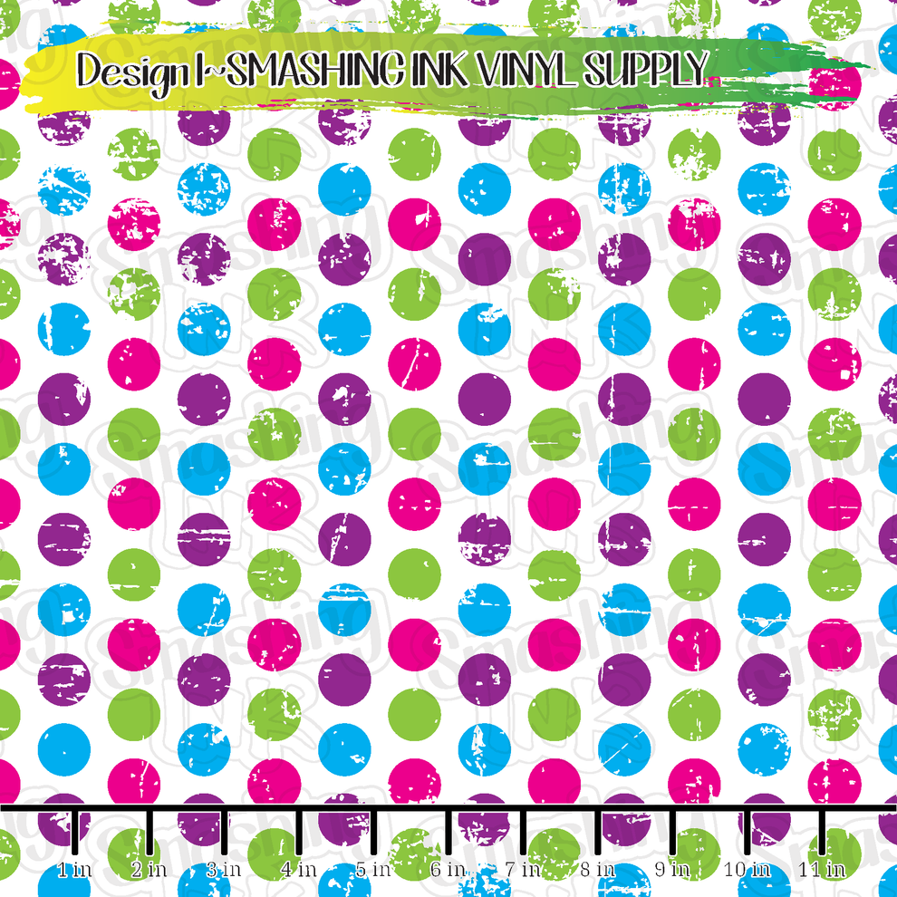 Grunge Colorful Dots ★ Printed Vinyl Sheets | Faux Leather | Laser Saf ...