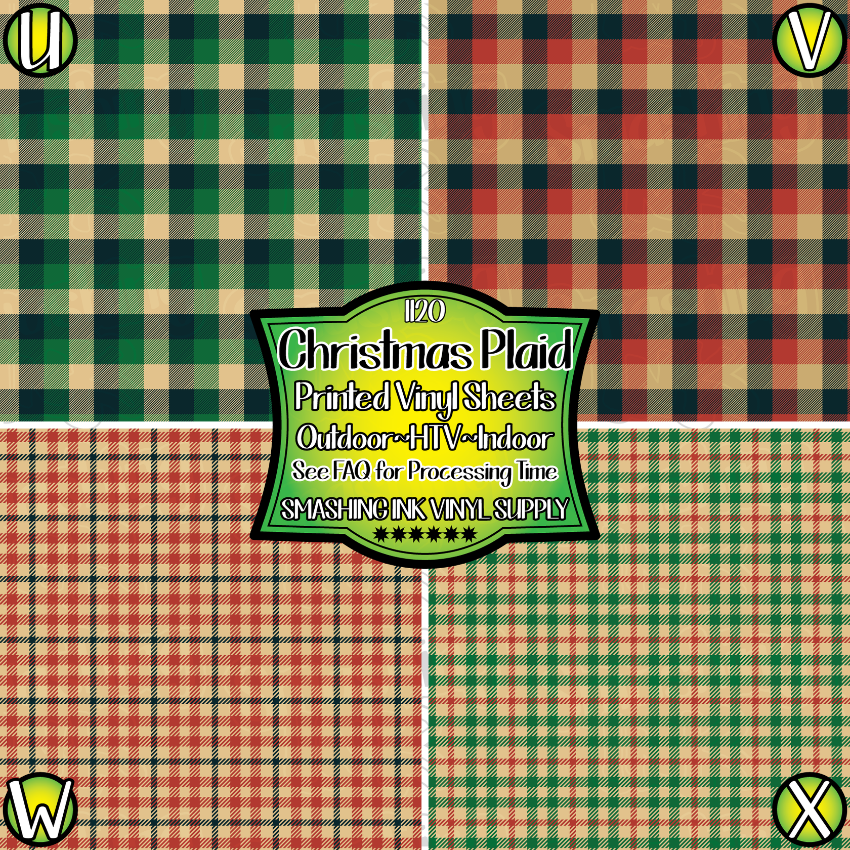 Christmas Plaid ★ Printed Sheets | Faux Leather | Laser Safe – Smashing ...