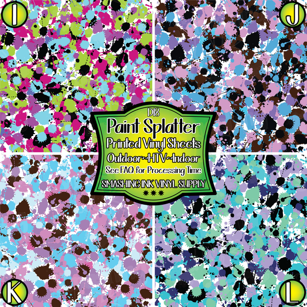 Paint Splatters ★ Pattern Vinyl | Faux Leather | Sublimation (TAT 3 BU ...