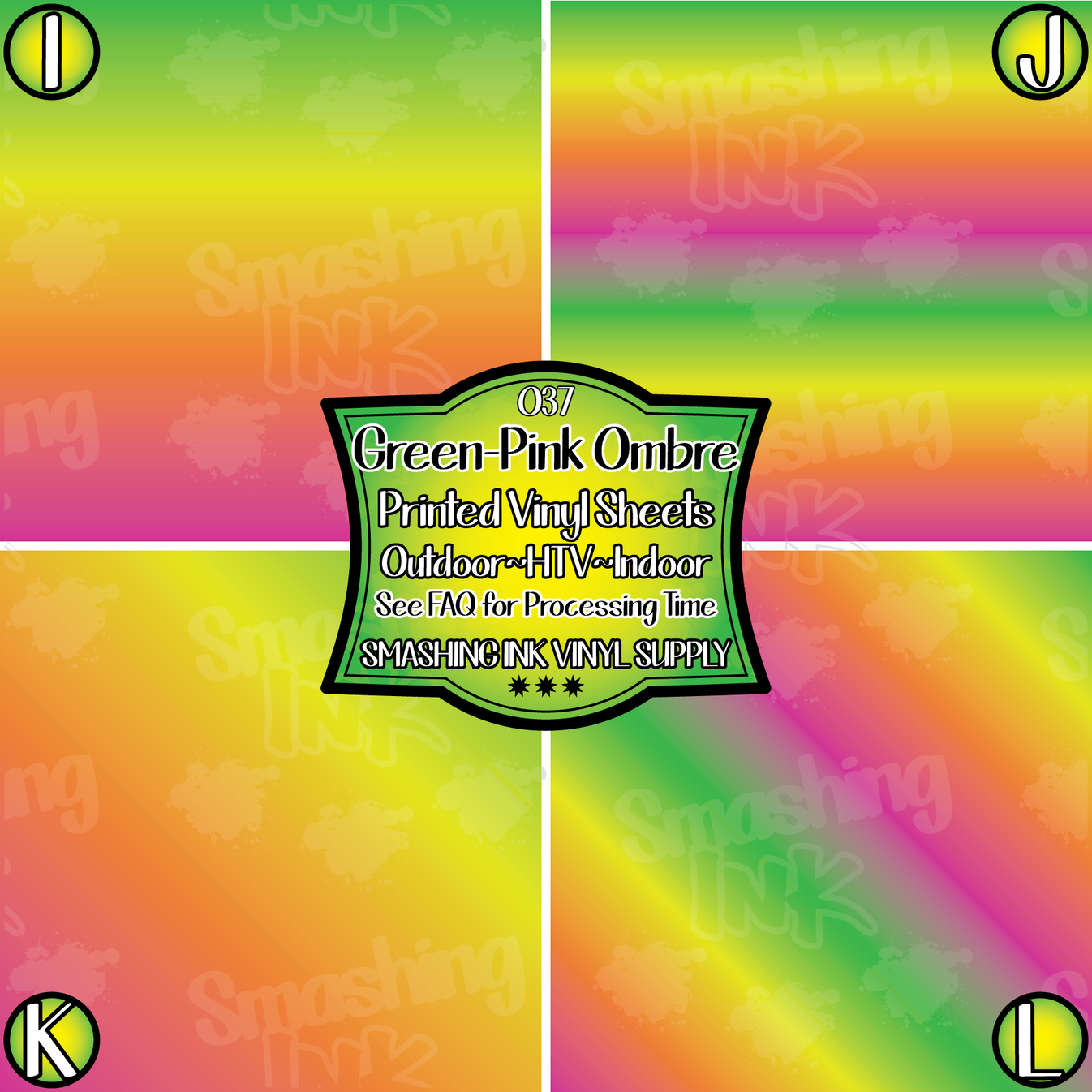 Green Pink Ombre ★ Pattern Vinyl | Faux Leather | Sublimation (TAT 3 B ...