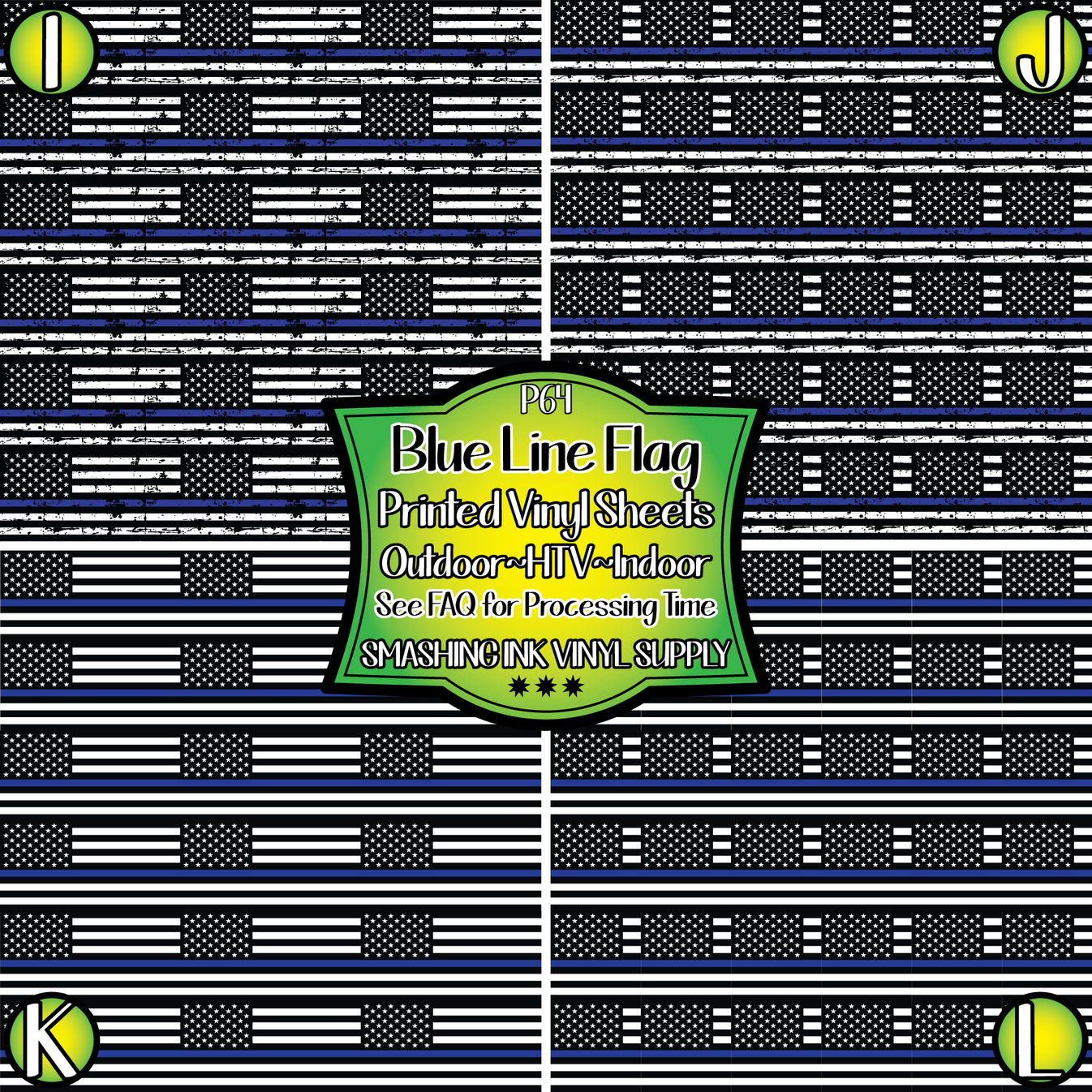 Blue Line Flag ★ Pattern Vinyl | Faux Leather | Sublimation (TAT 3 BUS ...