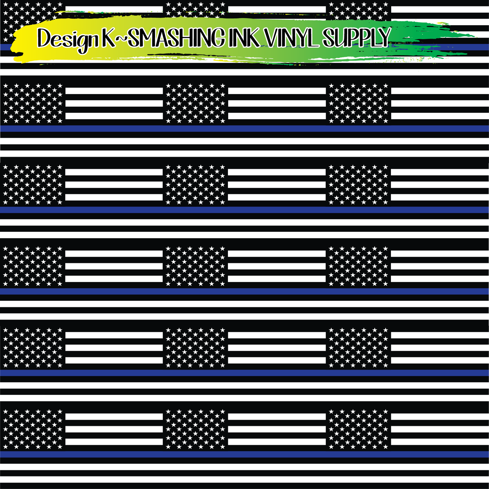 Blue Line Flag ★ Pattern Vinyl | Faux Leather | Sublimation (TAT 3 BUS ...