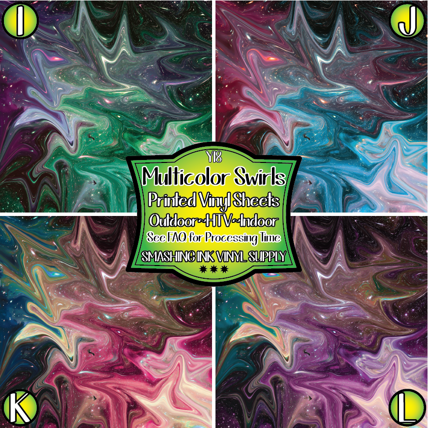Multicolor Swirls ★ Pattern Vinyl | Faux Leather | Sublimation (TAT 3 ...