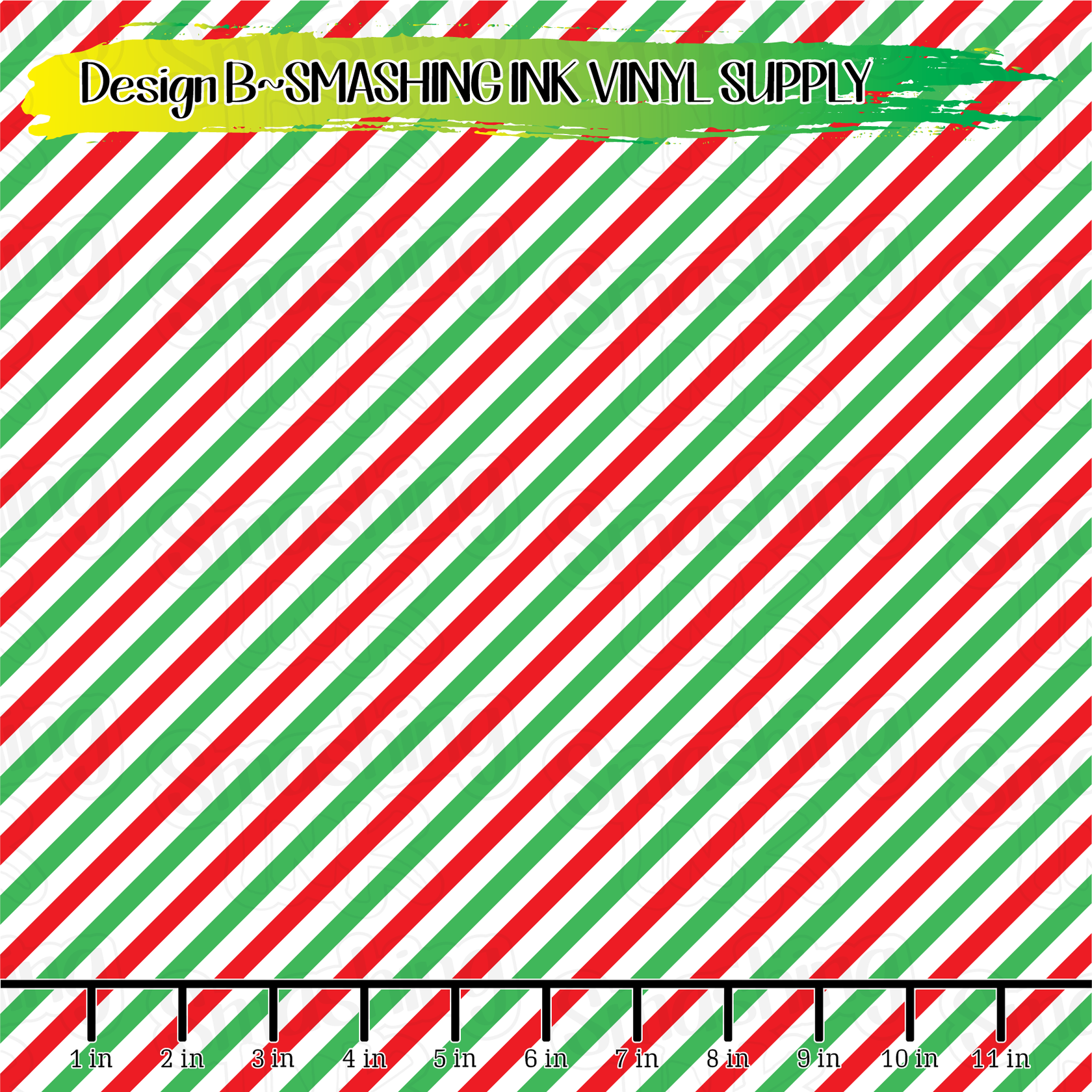 Candy Cane Stripes ★ Pattern Vinyl | Faux Leather | Sublimation (TAT 3 – Smashing Ink Vinyl