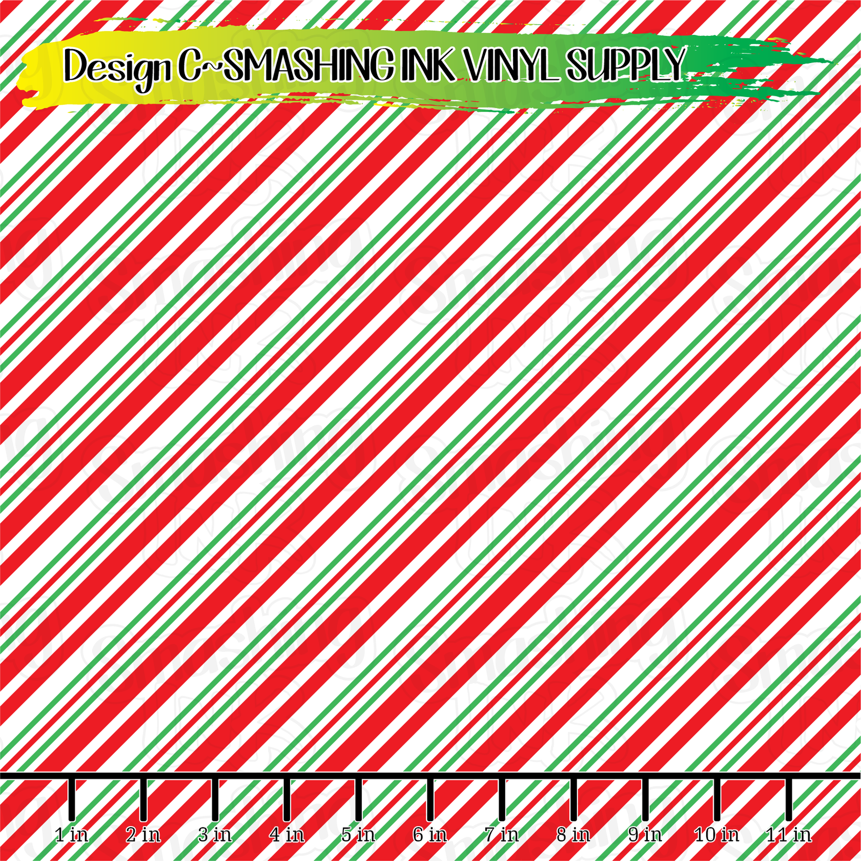 Candy Cane Stripes ★ Pattern Vinyl | Faux Leather | Sublimation (TAT 3 – Smashing Ink Vinyl