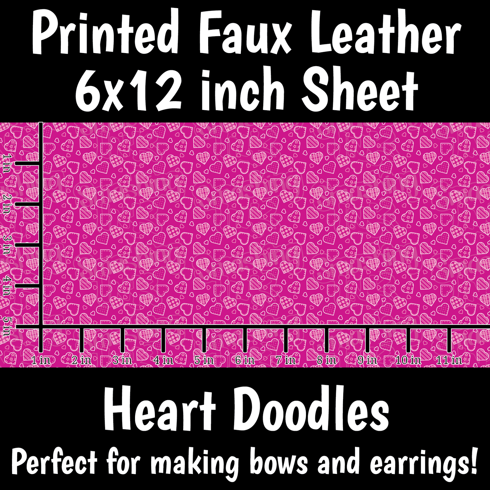 Pink Patchwork Hearts - Faux Leather Sheet (SHIPS IN 3 BUS DAYS ...