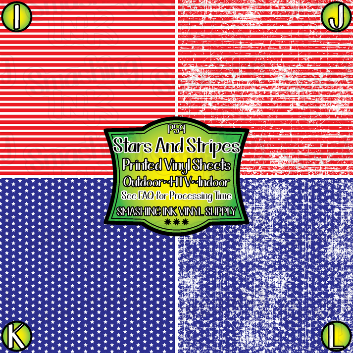 Small Scale Stars & Stripes ★ Printed Vinyl Sheets | Faux Leather | La ...