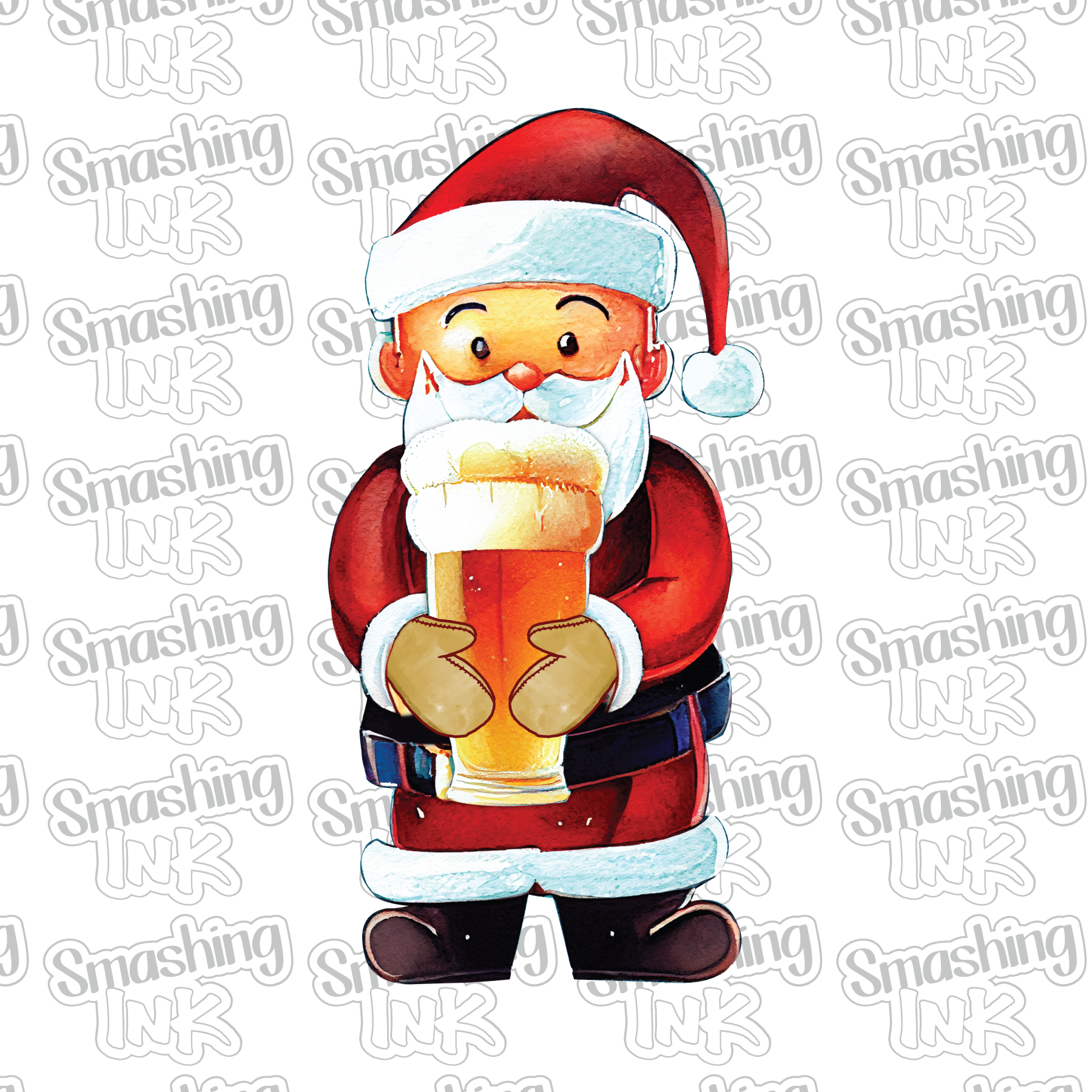 Santa Drinking Beer - Heat Transfer | DTF | Sublimation (TAT 3 BUS DAY ...