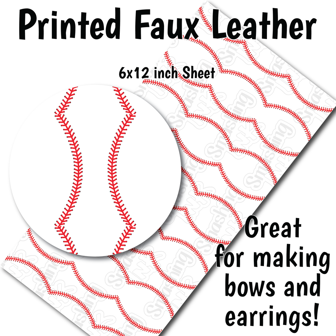 Baseball - Faux Leather Sheet (SHIPS IN 3 BUS DAYS) – Smashing Ink Vinyl