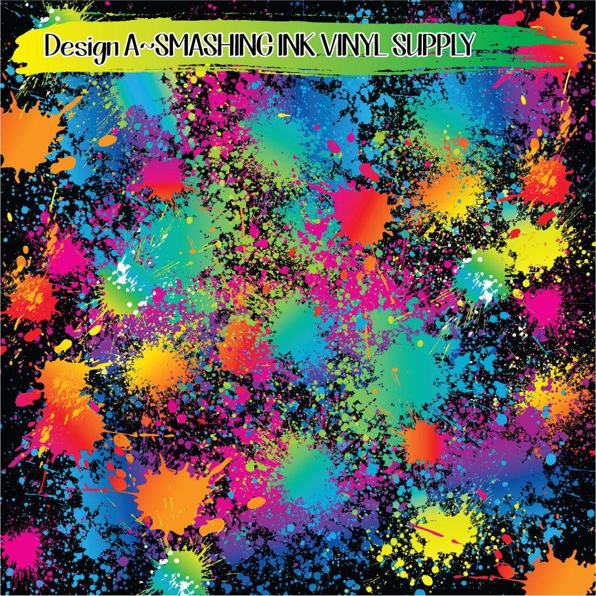 Colorful Splatter ★ Printed Vinyl Sheets | Faux Leather | Laser Safe ...