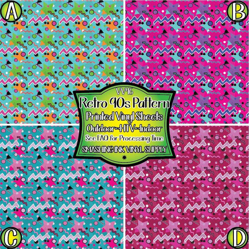 Retro 90s Pattern ★ Pattern Vinyl | Faux Leather | Sublimation (TAT 3 ...