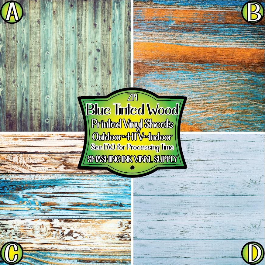 Blue Tinted Wood ★ Printed Vinyl Sheets | Faux Leather | Laser Safe ...