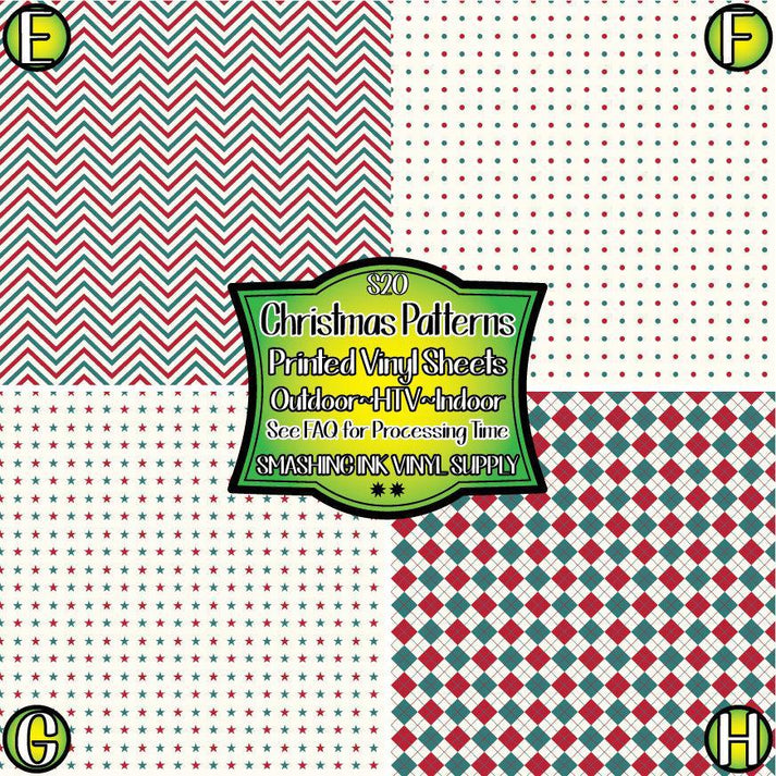 Christmas Patterns ★ Printed Vinyl Sheets | Faux Leather | Laser Safe ...